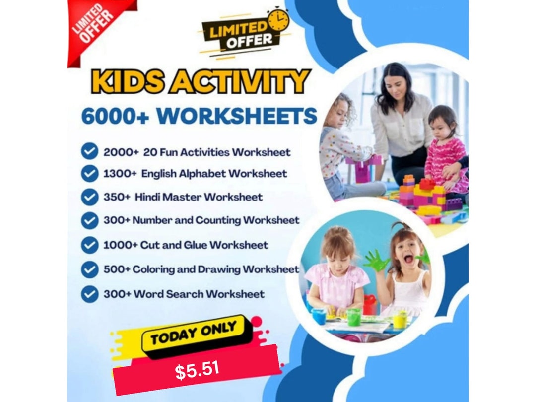6000+ Printable Worksheet Pdf A Smarter Way to Engage Your Kids. Screen ...