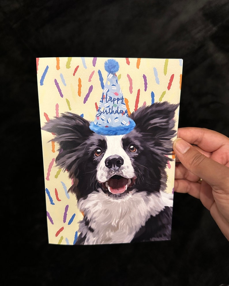 Border Collie Birthday Card Dog Card Happy Birthday Gift for Dog Lover ...