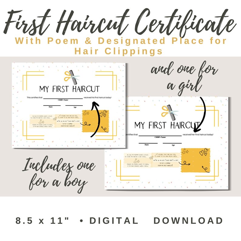 Baby's First Haircut (with Poem) - Etsy