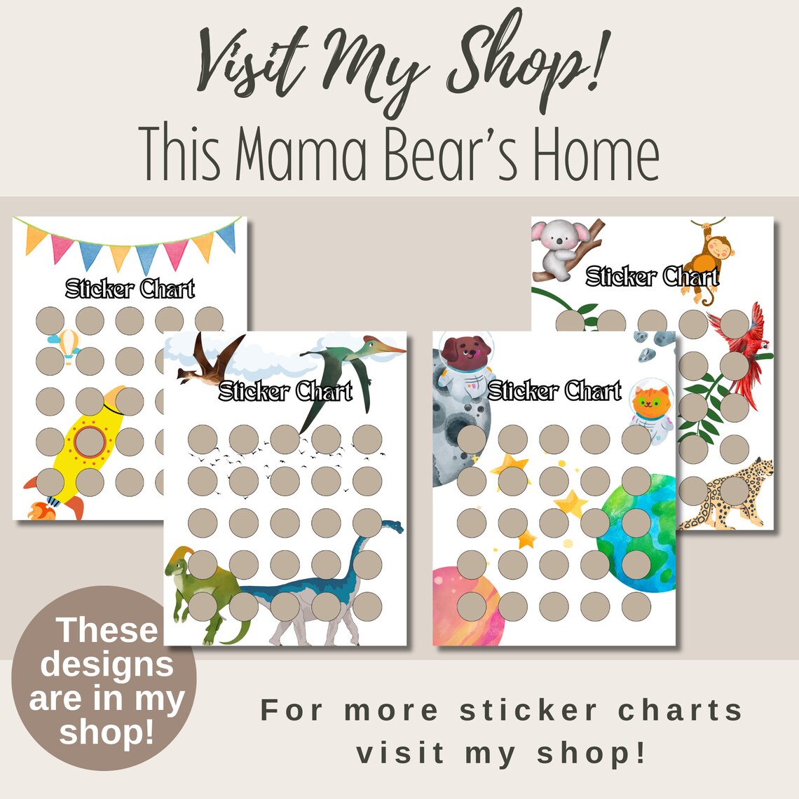 Kid's Colorful Sticker Chart Rewards Chart Potty Training Chart - Etsy