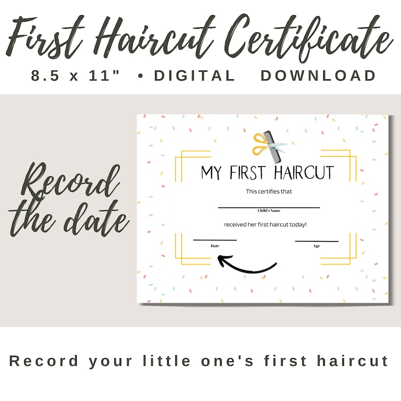 Baby's First Haircut Certificate - Etsy