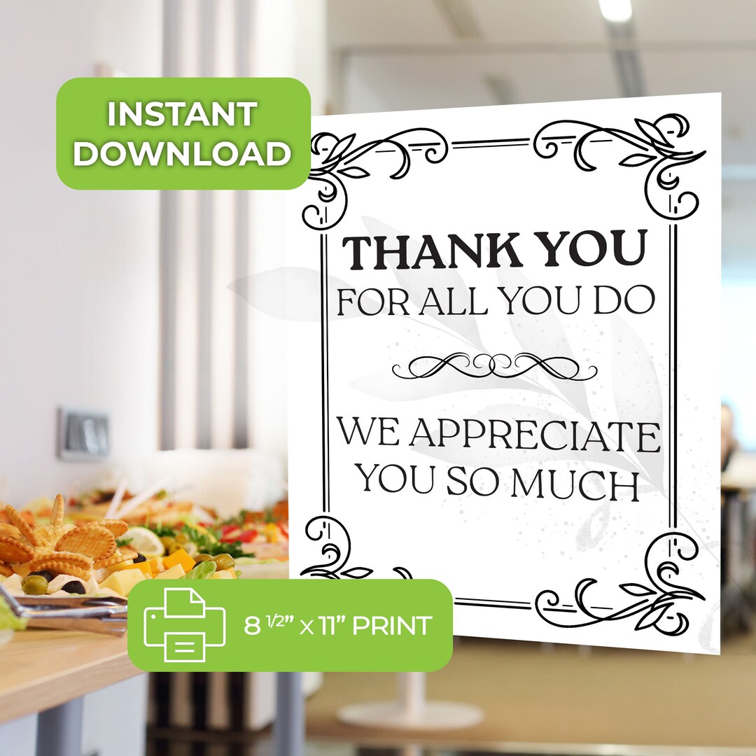 Employee Appreciation Table Sign, Nurse, Teacher, Staff Appreciation ...