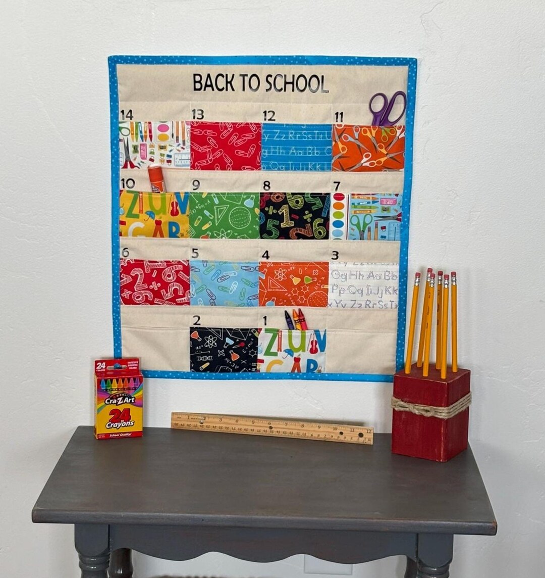 Back to School Countdown Calendar - Fabric - Advent Calendar - Etsy