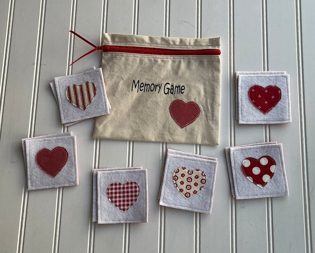 Heart Fabric Memory Game - Matching Game - Quiet Play - Gift for Child ...