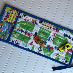 Travel Car Play Mat Roll up Pretend Play Quiet Imaginative Play Gift ...
