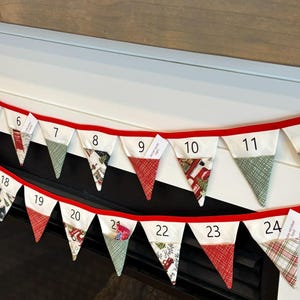 Advent Calendar Pocket Banner - Fabric - Countdown - Reusable ...