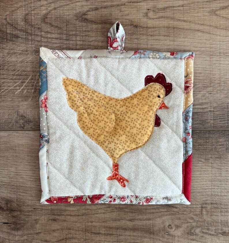 Chicken Potholder - Applique - Quilted - Hot Pad - Gift - Etsy