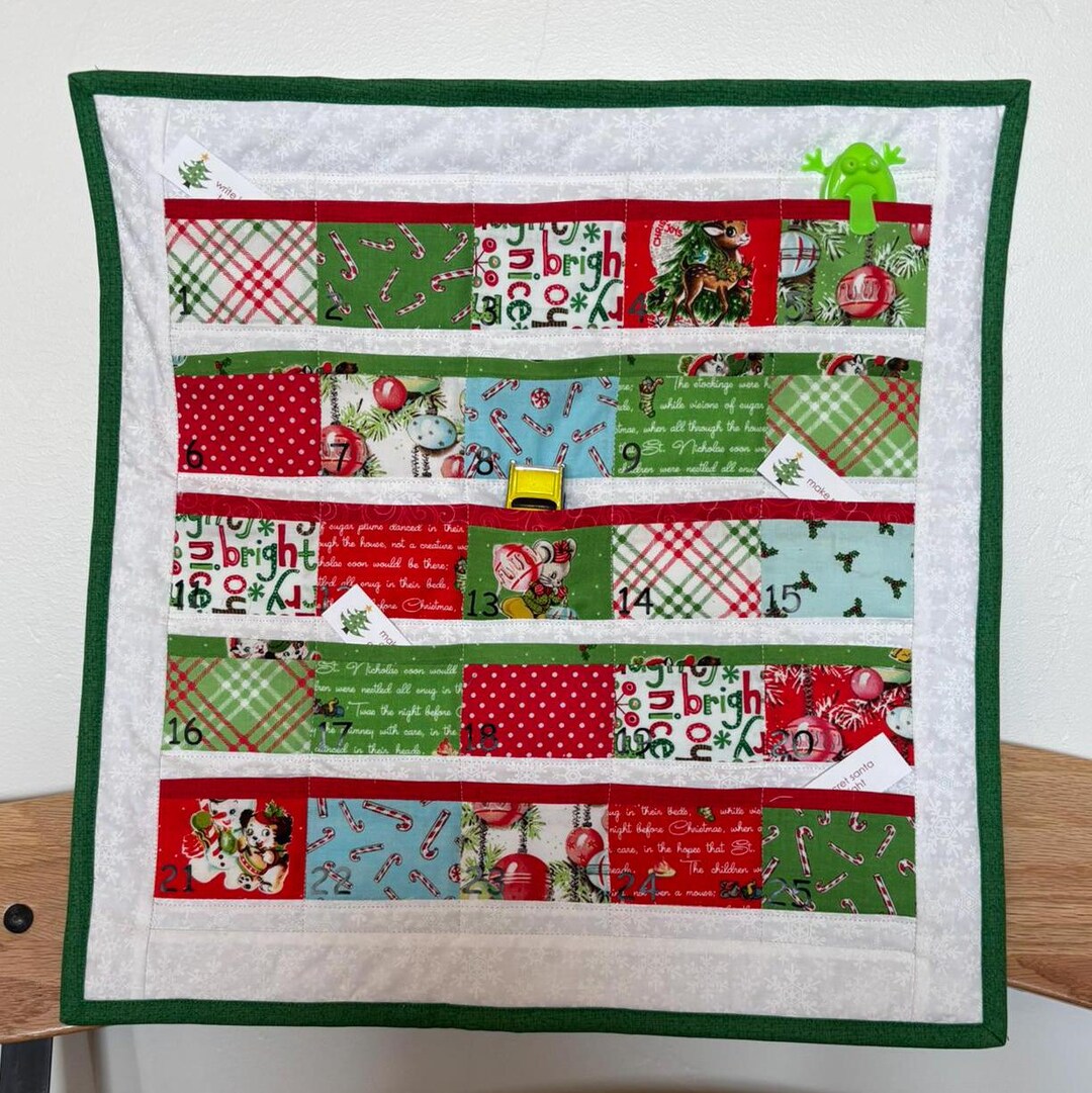 Advent Calendar With Pockets - Wall Hanging - Quilted - Christmas - Etsy