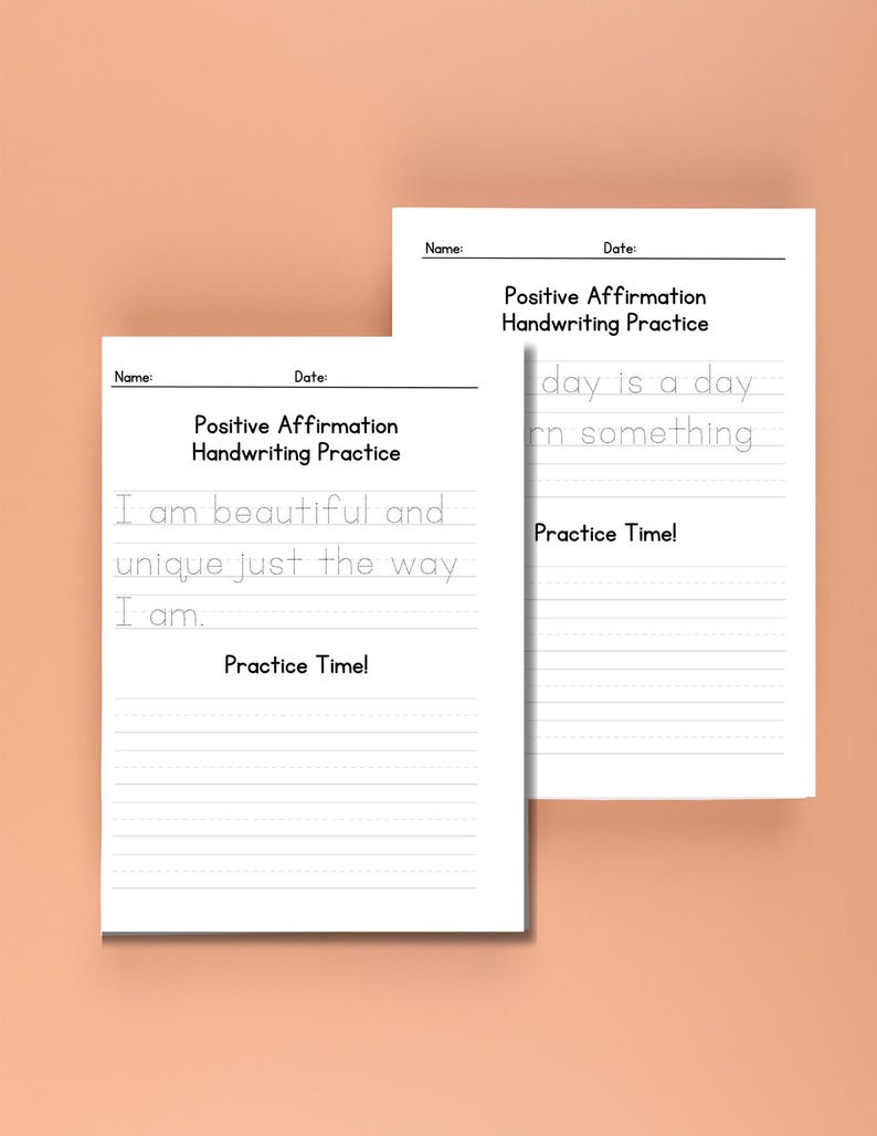 Positive Affirmation Worksheets, Homeschool Handwriting Worksheets ...