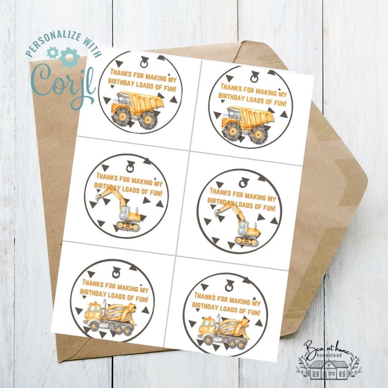 Construction Birthday Tag, Construction Printable, Birthday Printables ...