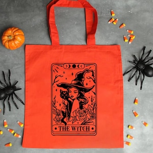 The Witch Tote Bag, Tarot Card Design Tote Bag, Halloween Tote Bag ...