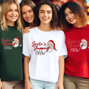 Santa's Shopping Crew Shirt, Vintage Shirt, Christmas Matching Shirts ...