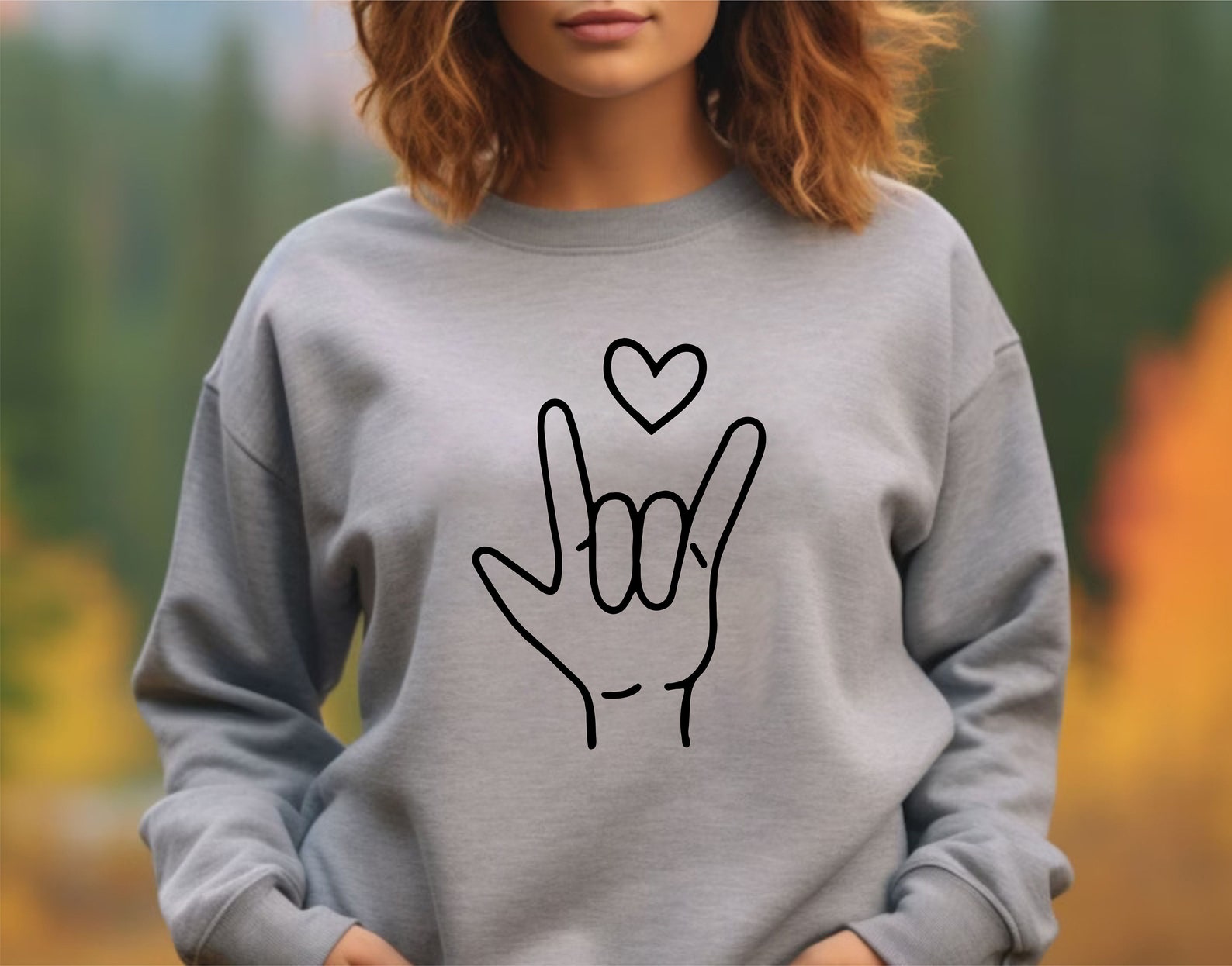 ASL Love Sweatshirt Valentine Gifts ASL Hand Sign Gifts Sign Language ...