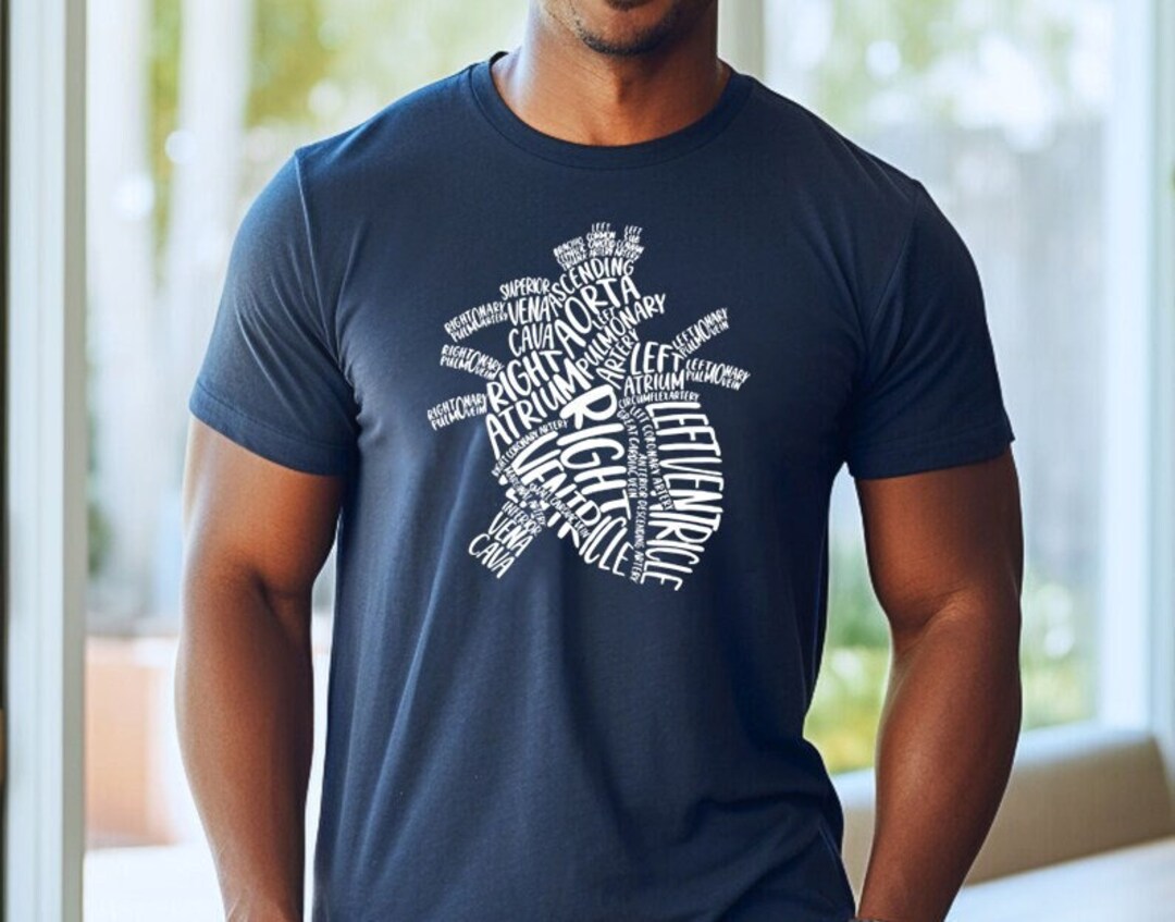 Anatomy of the Heart Shirt, Cardiology, Gift for Cardiologist, Nurse ...