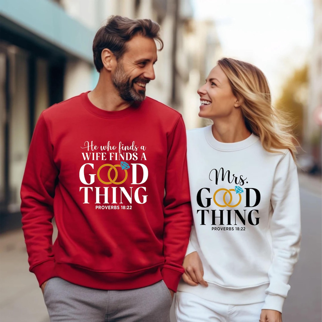 Husband and Wife Matching Sweaters Valentines Day Gifts He Who Finds A ...