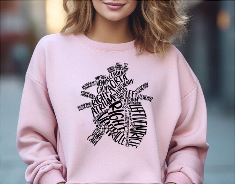Anatomy of the Heart Sweatshirt,cardiology,gift for Cardiologist,nurse ...
