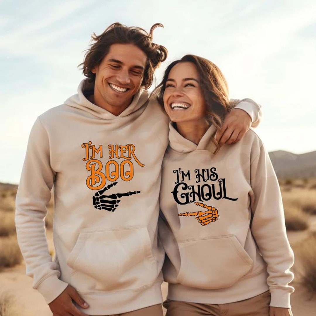I Am Her Boo, I Am His Ghoul Hoodie, Halloween Hoodie, Halloween ...