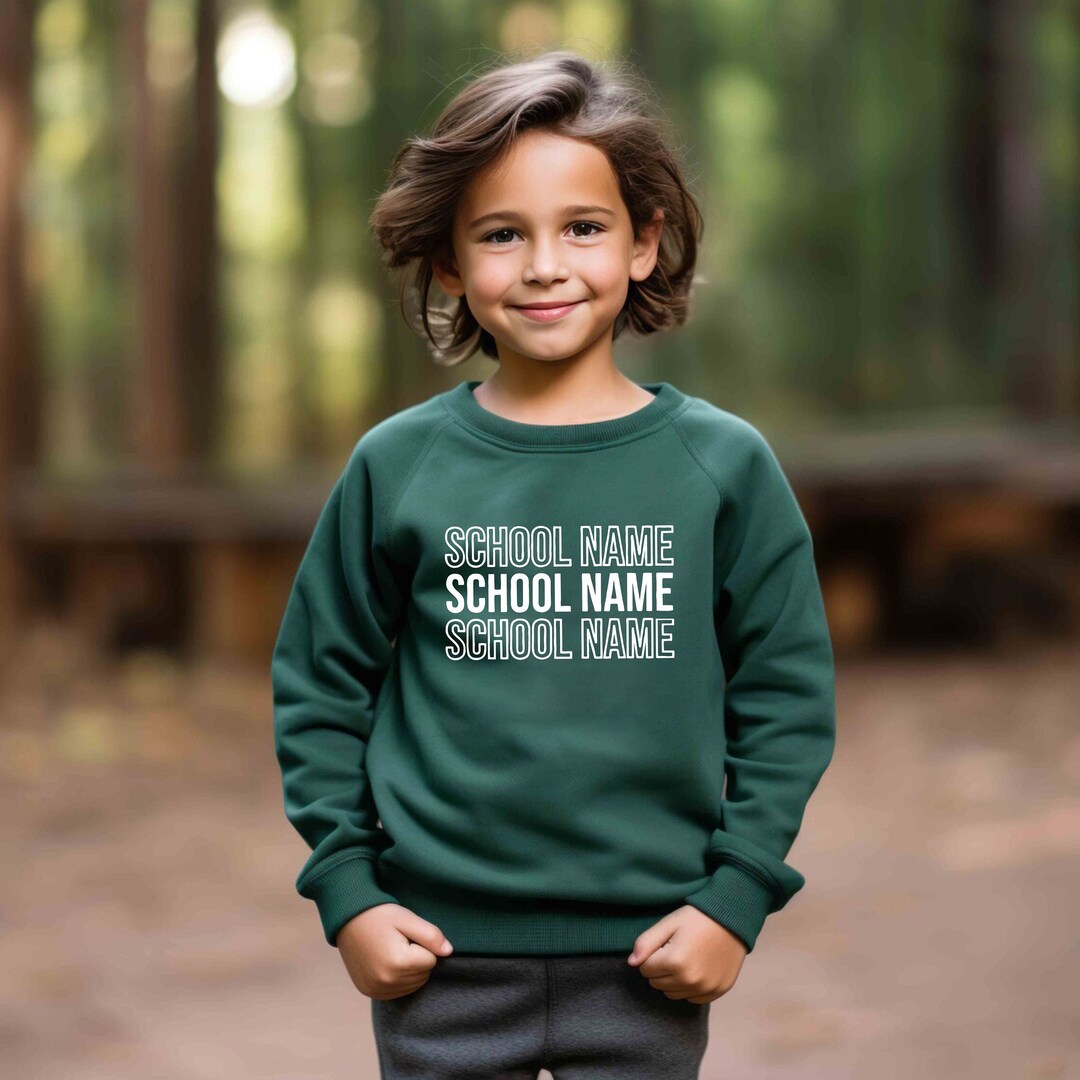 Personalized School Name Sweater, Custom School Name Sweatshirt ...