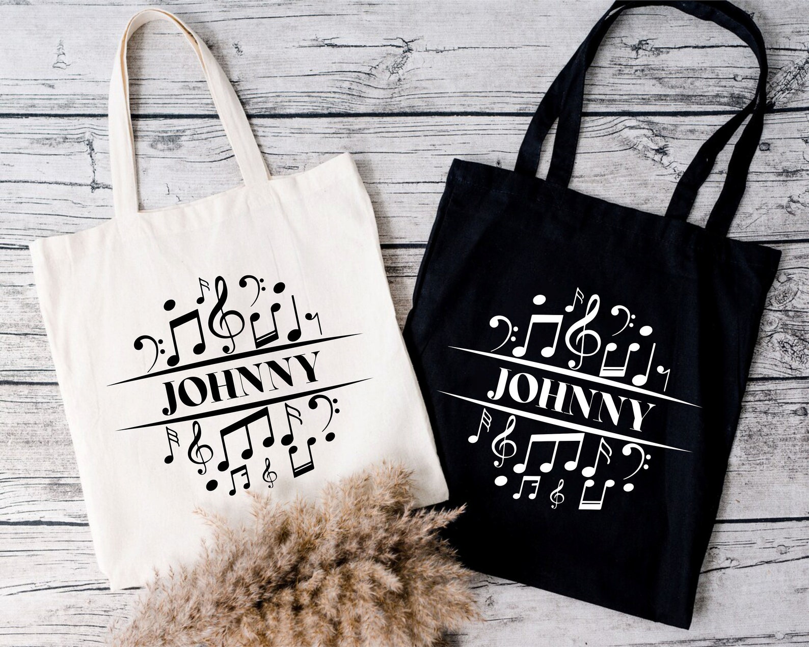 Custom Text Music Tote Bag, Music Notebook Bag, Music Lover Gifts ...
