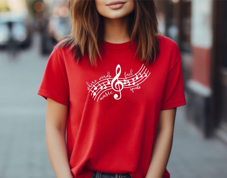 Music Shirt Music Teacher Gifts Where Words Fail Music Speaks Tshirt ...