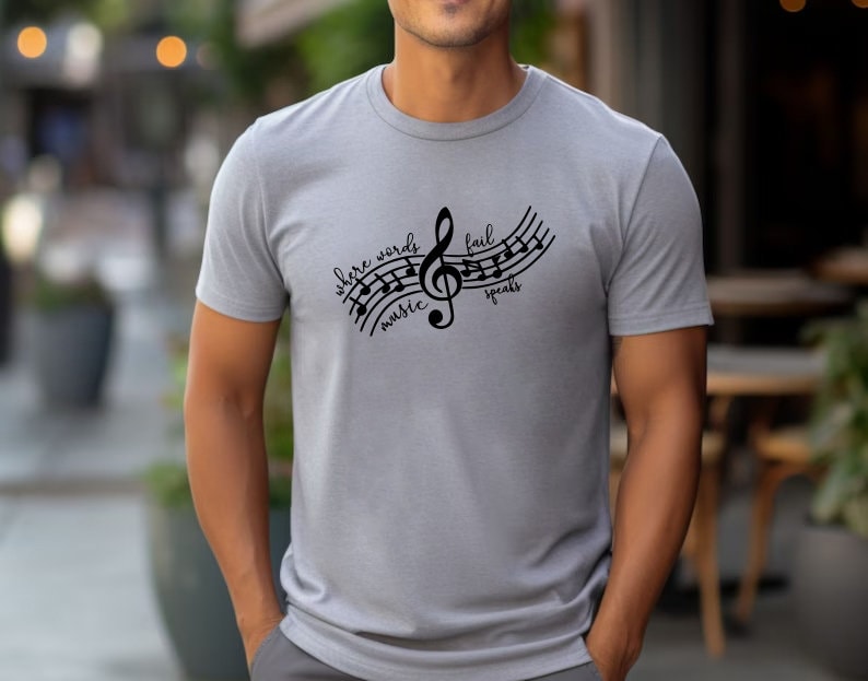 Music Shirt Music Teacher Gifts Where Words Fail Music Speaks Tshirt ...