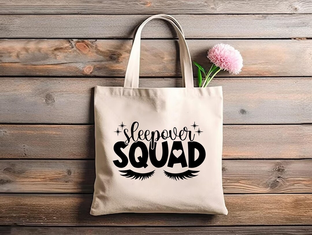 Sleepover Squad Friends Tote Bag Customizable Sleepover Party Gifts ...