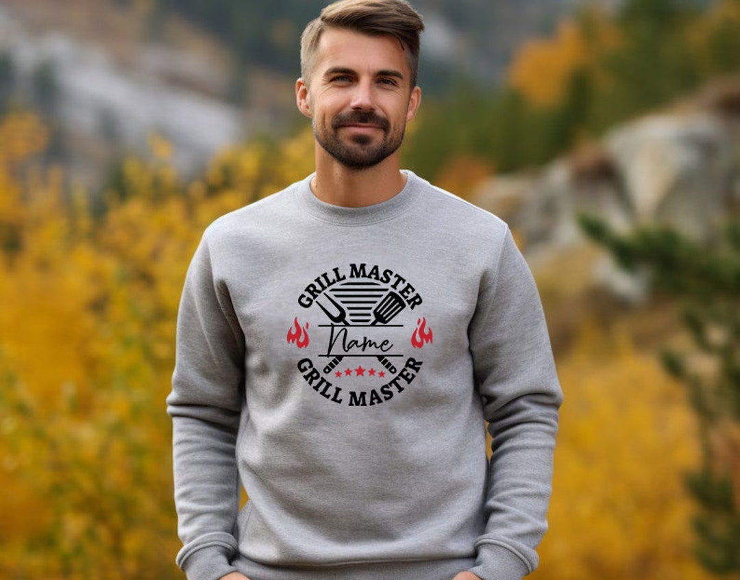 Custom Name Grill Master Sweatshirt, Dad Cooking Sweater, Personalized ...