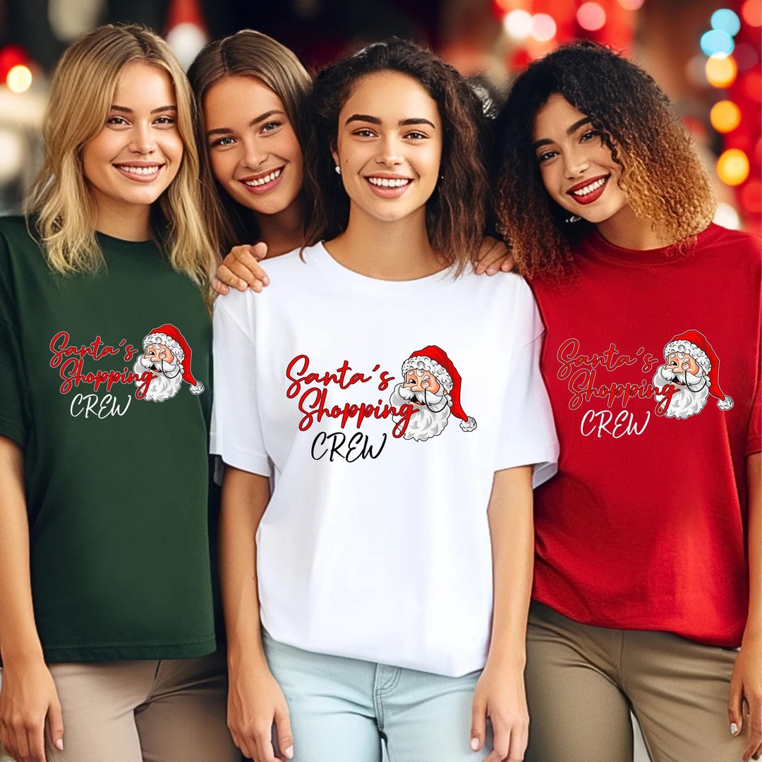 Santa's Shopping Crew Shirt, Vintage Shirt, Christmas Matching Shirts ...