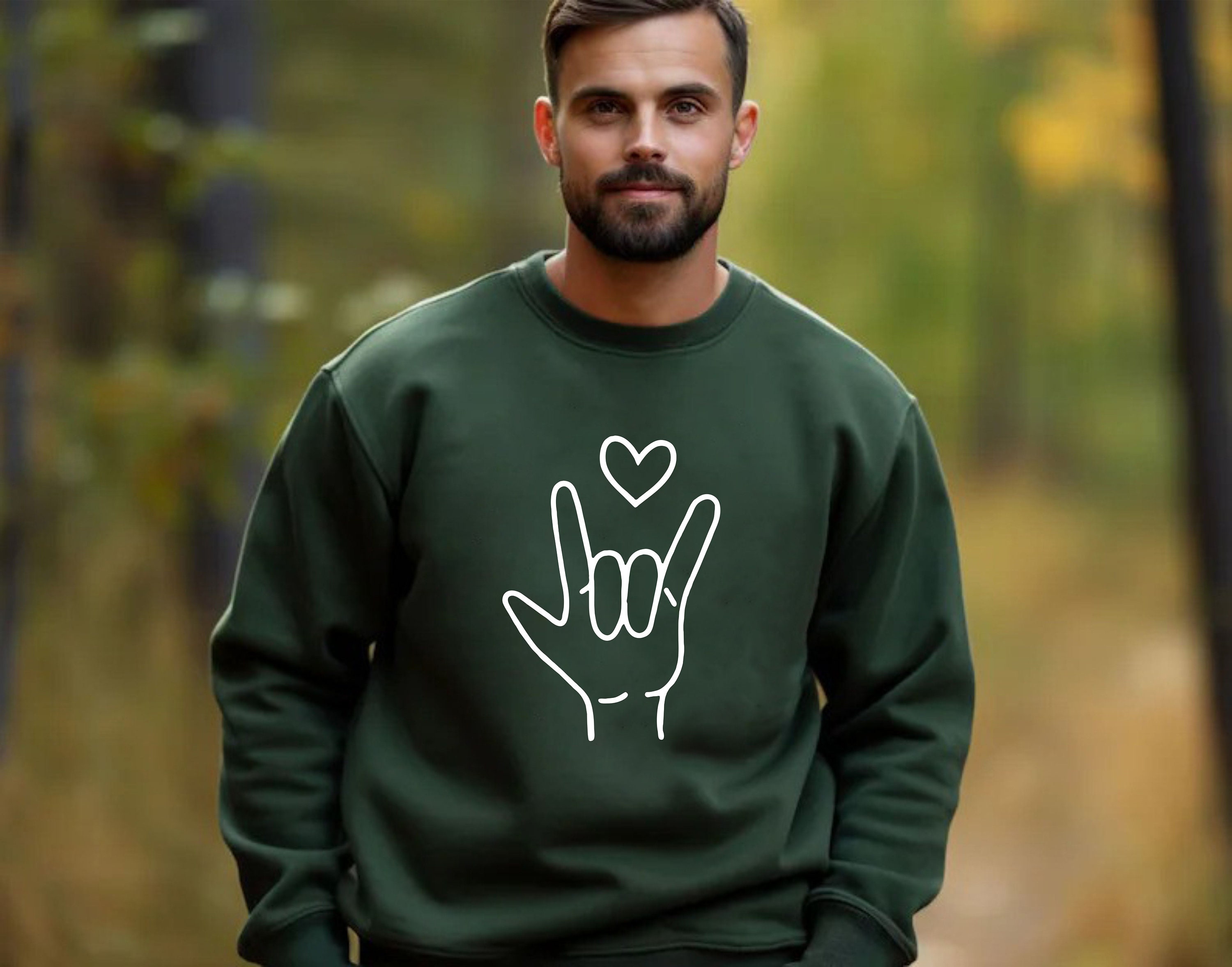 ASL Love Sweatshirt Valentine Gifts ASL Hand Sign Gifts Sign Language ...