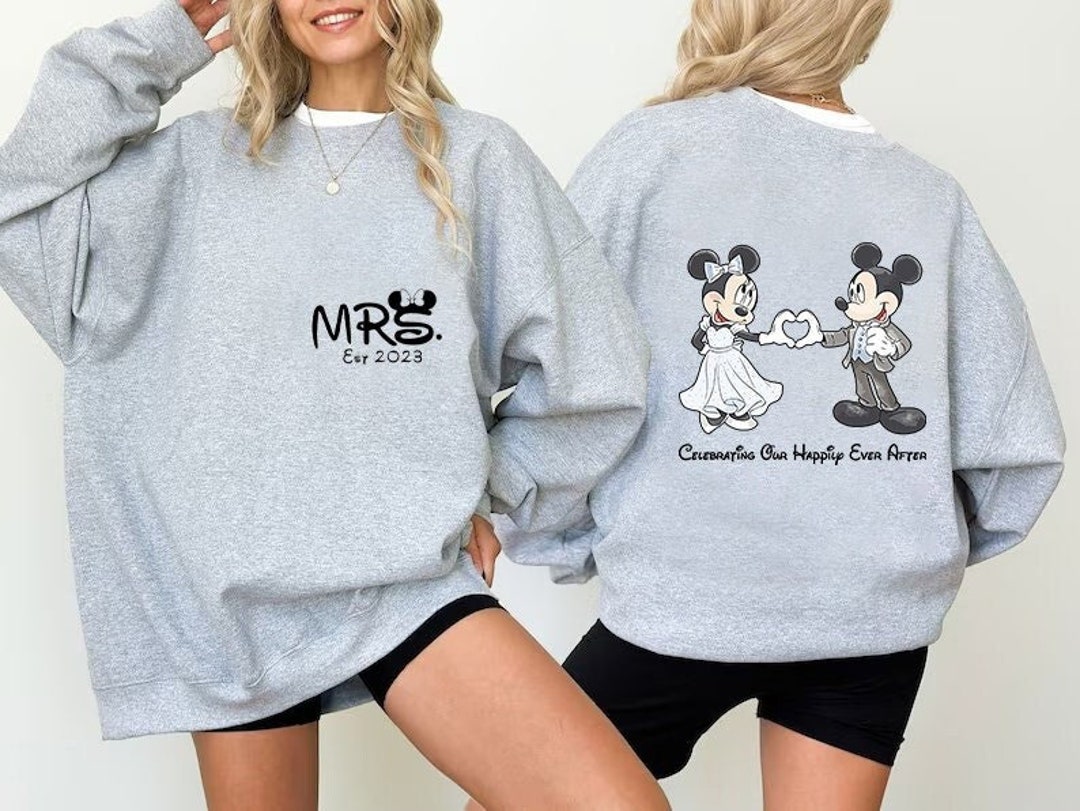 Two Sided Mr and Mrs Custom Est Sweatshirt Disney Honeymoon Sweater ...