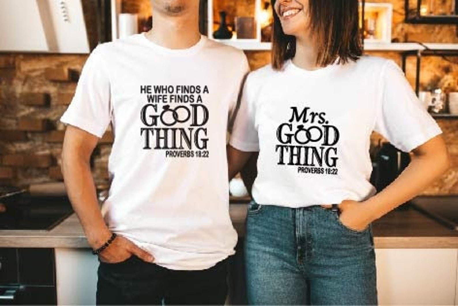 He Who Finds A Wife Finds A Good Thing T-shirt, Couple Matching Tees ...