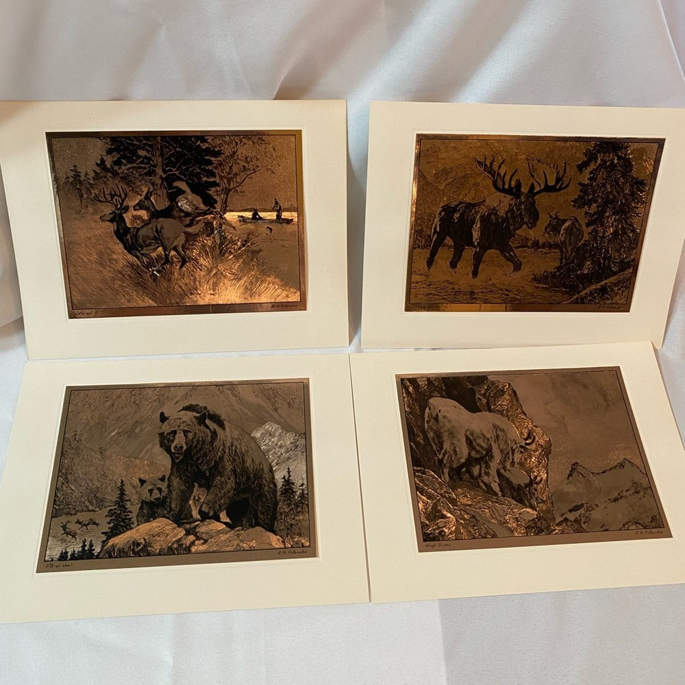 Vintage Big Game Copper-etch Prints by Reinhold “R.H” Palenske - Etsy