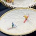 Vintage Hinged Emu Egg Diorama, Winter-themed W/ Miniature Skiers ...