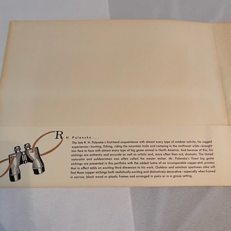 Vintage Big Game Copper-etch Prints by Reinhold “R.H” Palenske - Etsy
