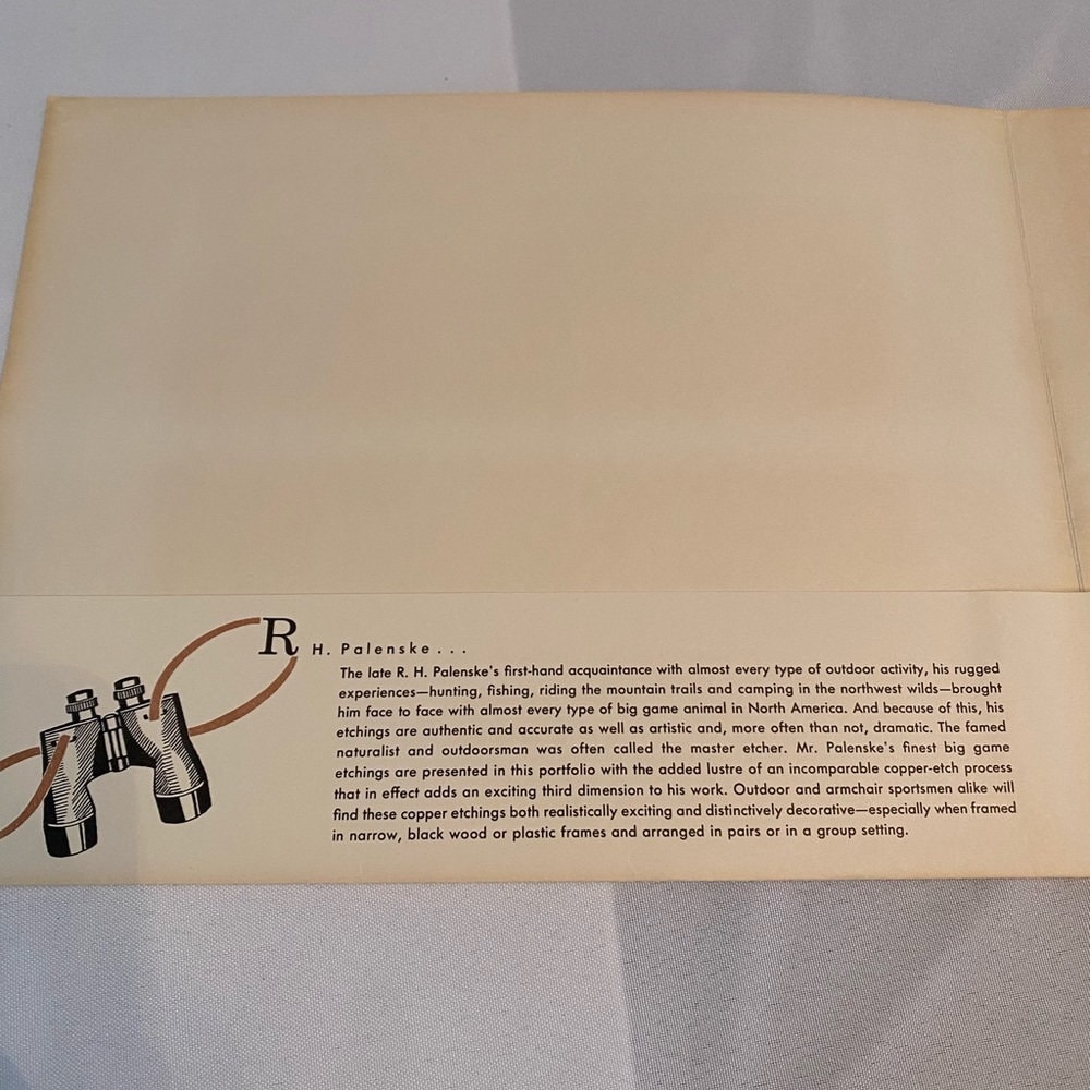 Vintage Big Game Copper-etch Prints by Reinhold “R.H” Palenske - Etsy