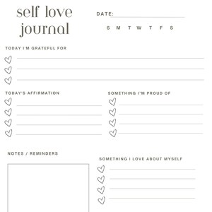Self Love Journal, Gratitude Journal, What I Love About Me, Instant ...