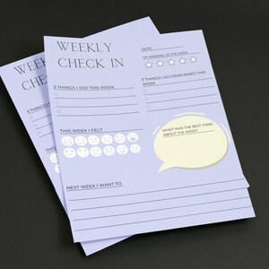 Weekly Check In, Weekly Reflection, Weekly Accomplishments, Self ...