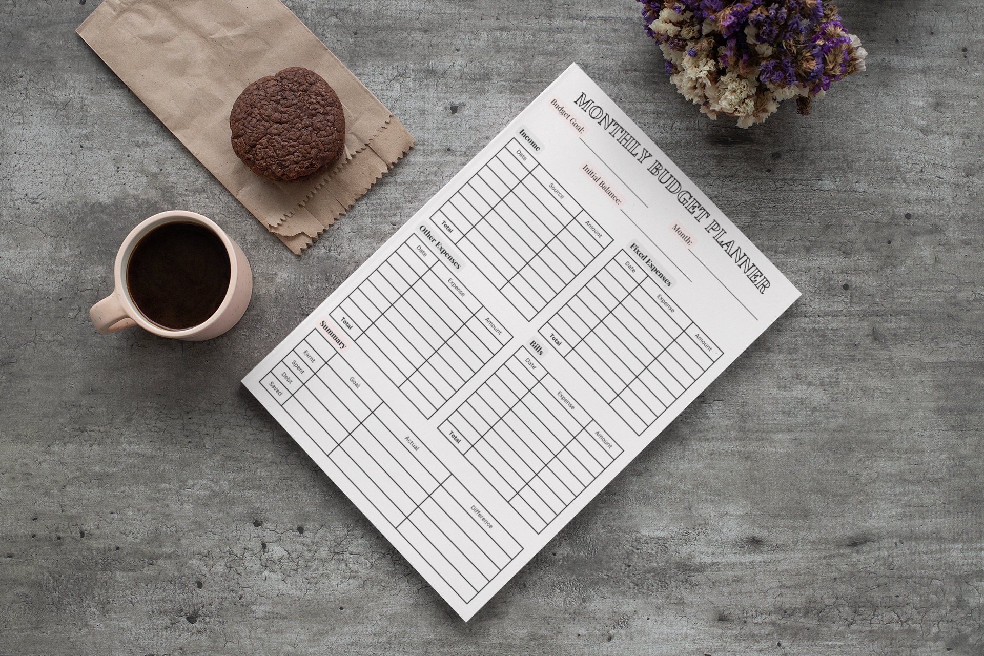 Monthly Budget Planner, Monthly Planner, Instant Download, Printable ...