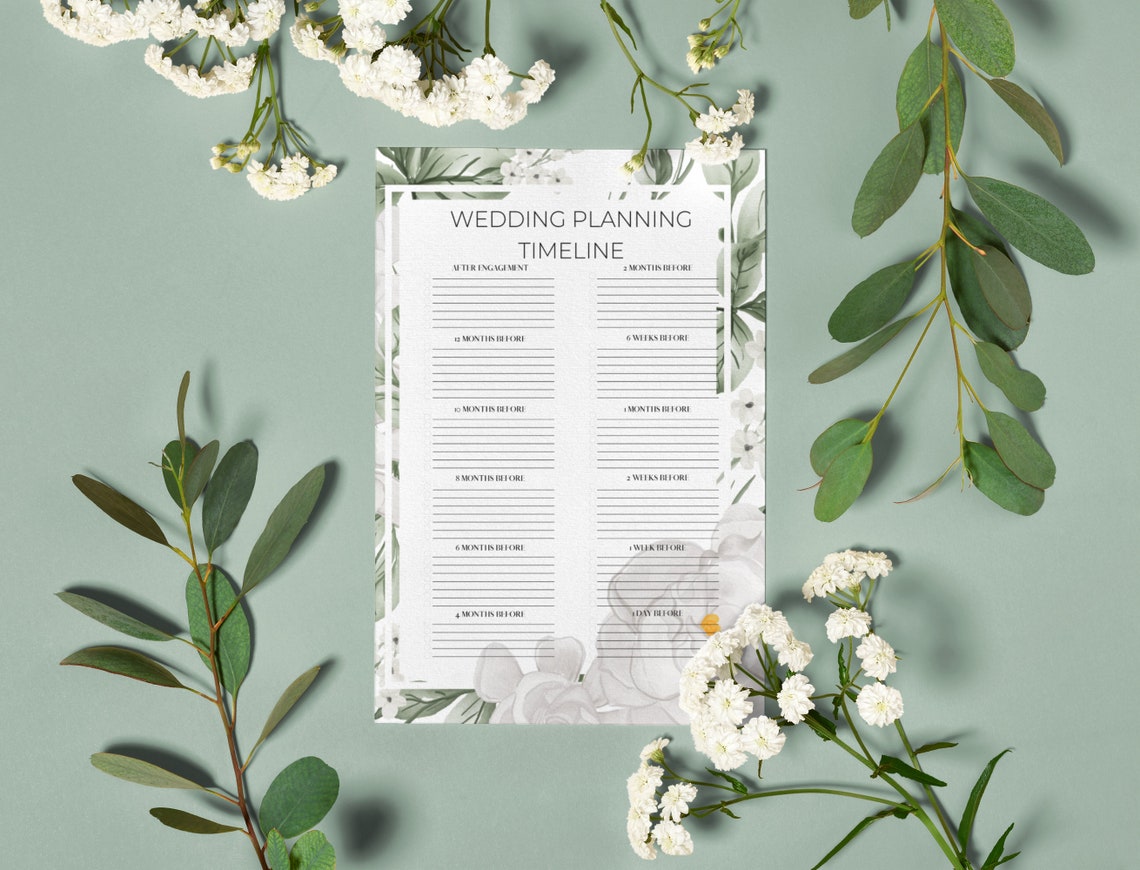 Wedding Planner Timeline, Wedding Planning Tracker, 12 Months-wedding ...