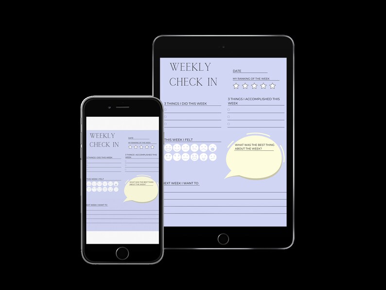 Weekly Check In, Weekly Reflection, Weekly Accomplishments, Self ...