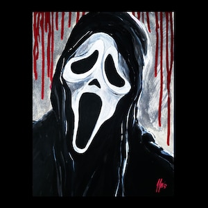Ghostface From Scream Original 11" X 14" Acrylic Horror Painting by Joe ...