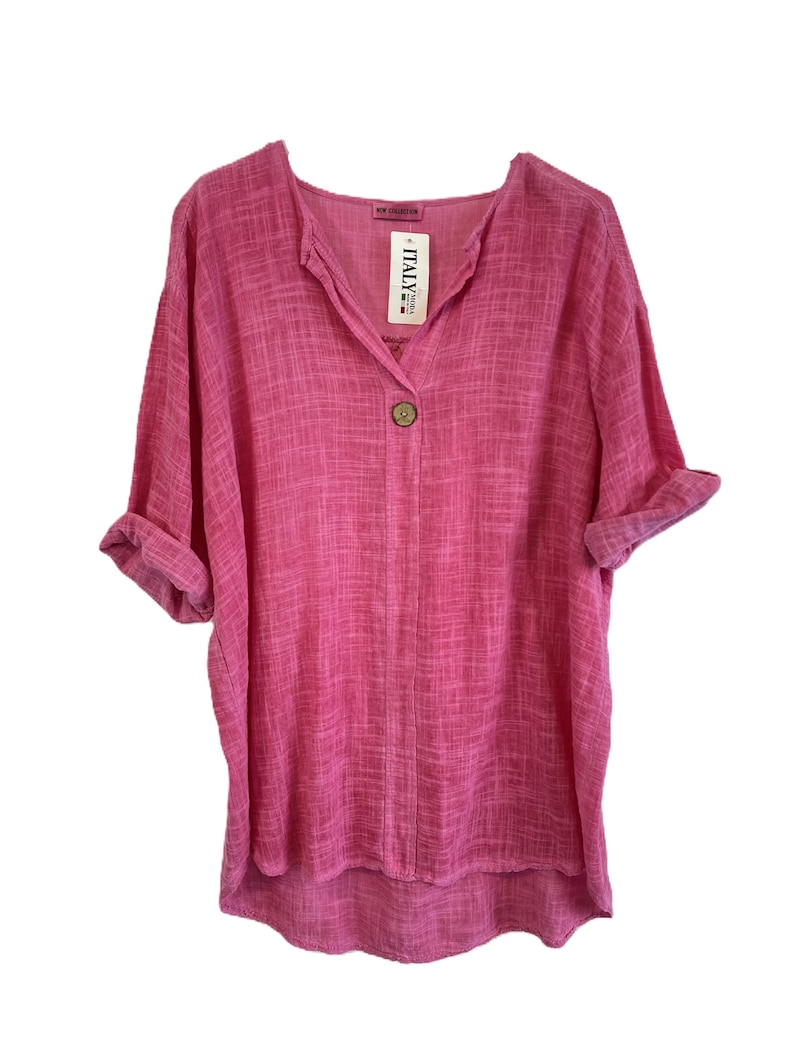 Oversized Cotton & Linen Blend One Button Tops - Etsy UK