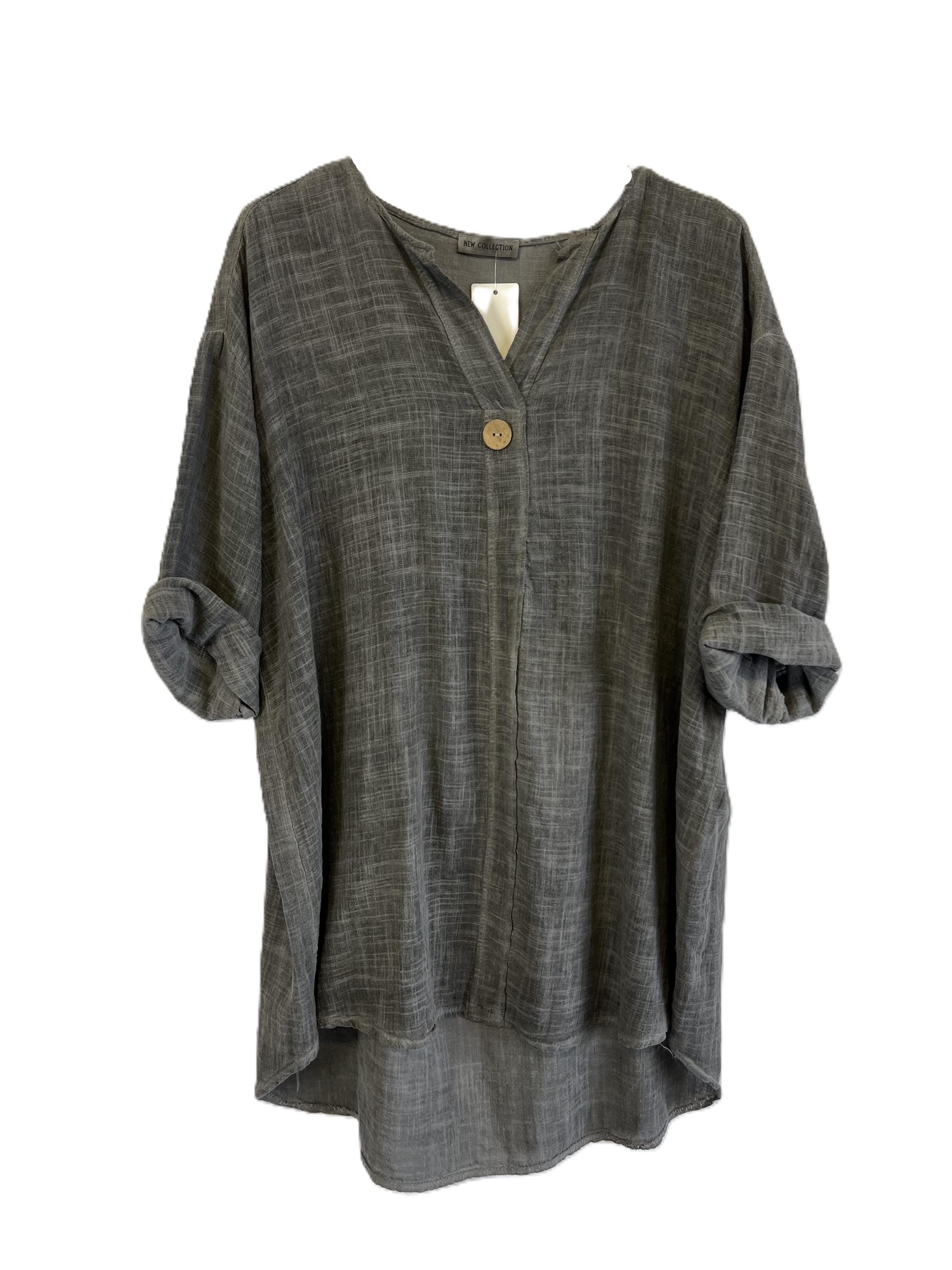 Oversized Cotton & Linen Blend One Button Tops - Etsy UK