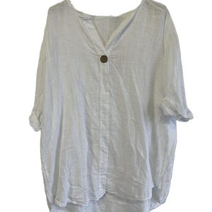 Oversized Cotton & Linen Blend One Button Tops - Etsy UK