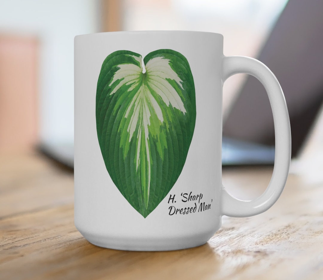 Hosta Leaf 15 Oz Mug - H. 'sharp Dressed Man' | Garden Inspired Ceramic ...