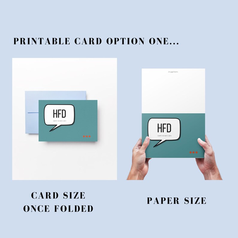 Digital Printable Father's Day Foldable Card. Digital Download PDF ...