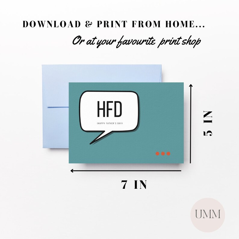 Digital Printable Father's Day Foldable Card. Digital Download PDF ...