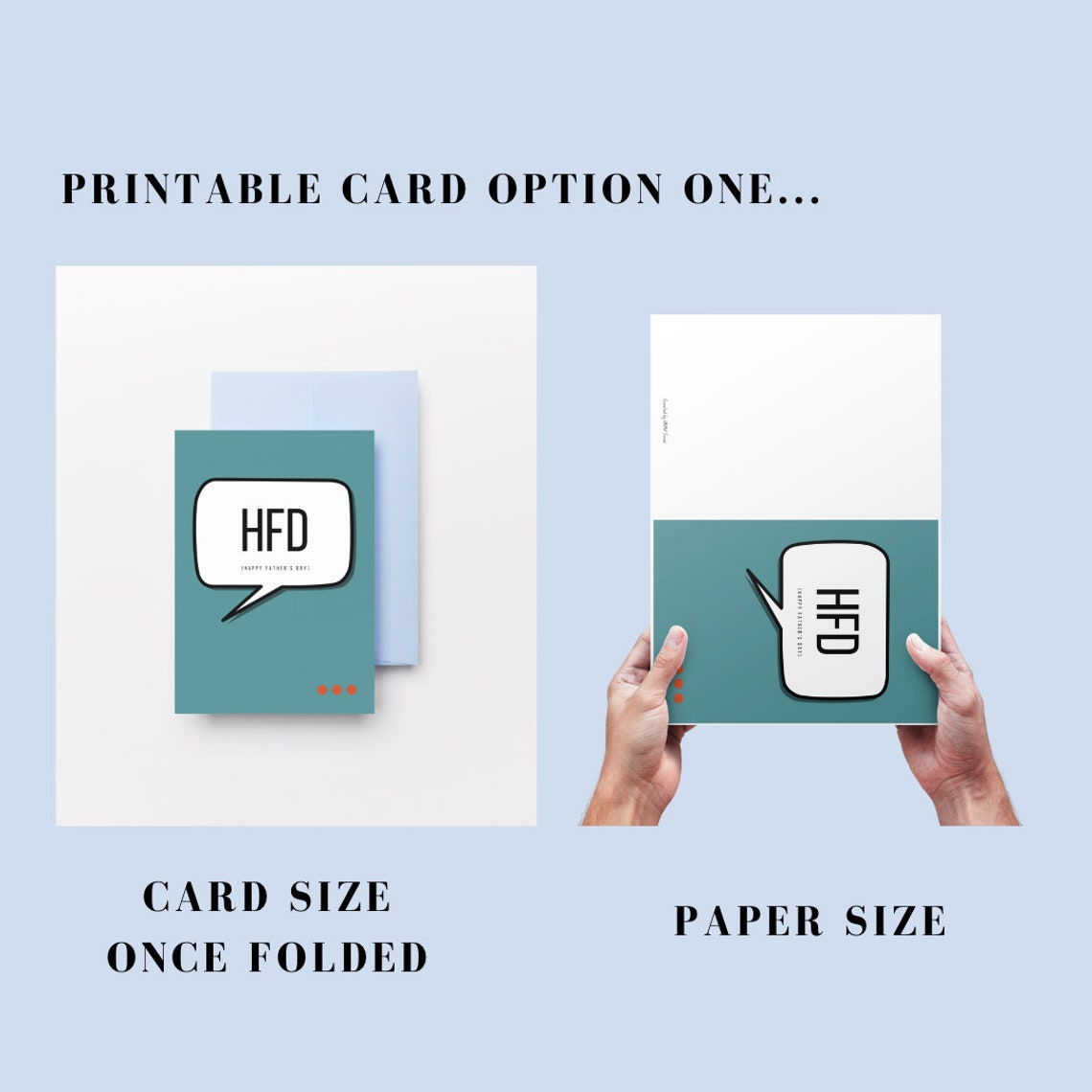 Digital Printable Father's Day Foldable Card. Digital Download PDF ...