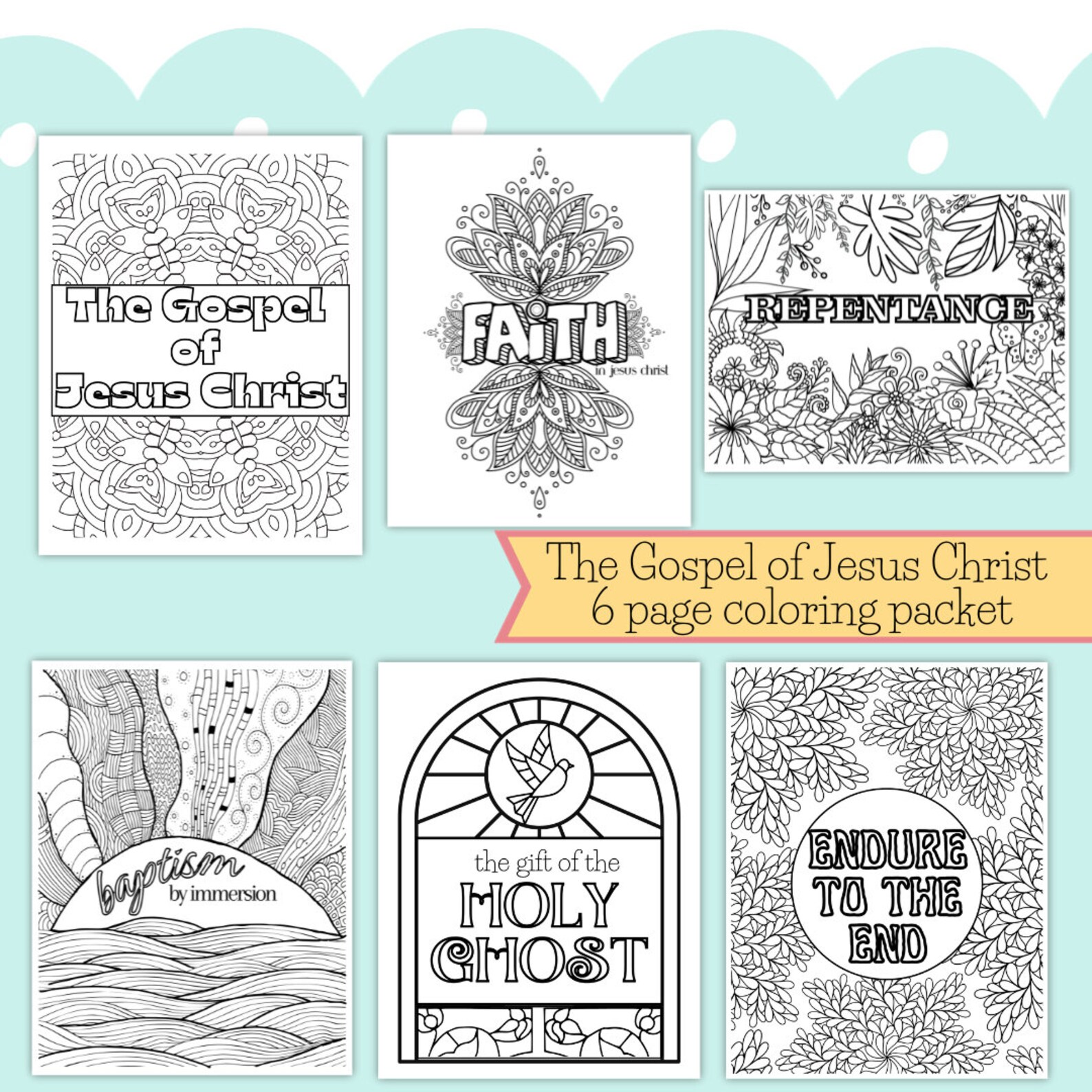 Gospel of Jesus Christ Coloring Packet, LDS Primary 2023, Adult and ...