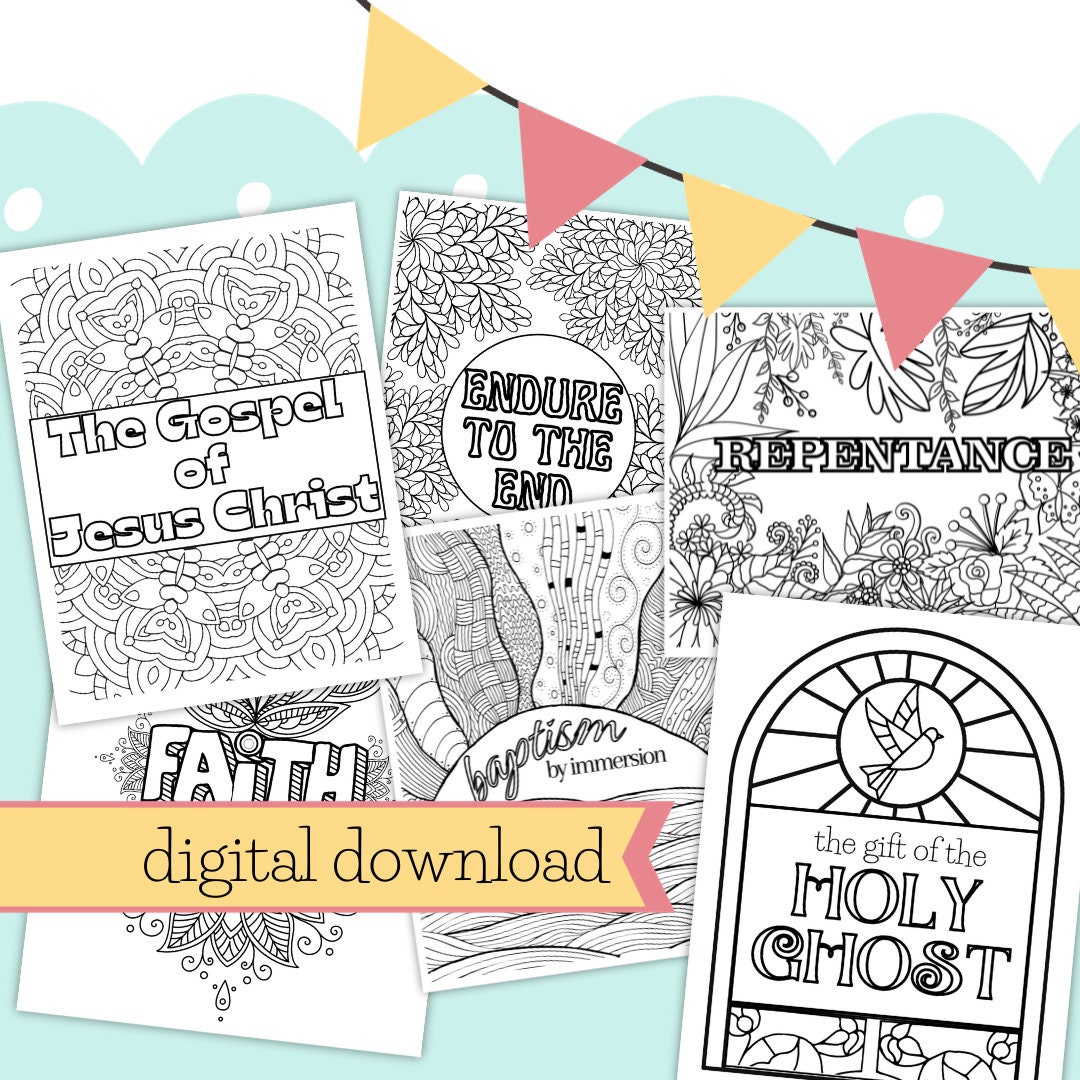 Gospel of Jesus Christ Coloring Packet, LDS Primary 2023, Adult and ...